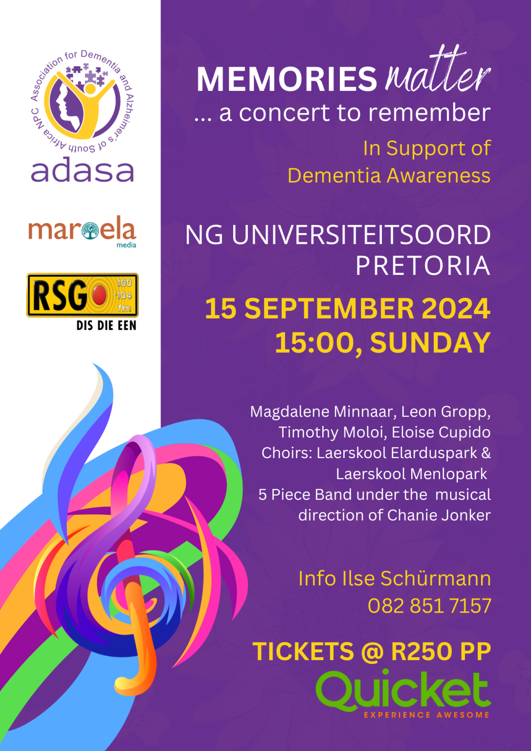 Memories Matter Concert 15 September 2024 - Adasa
